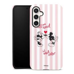 DeinDesign Galaxy S23 FE Handy Panzer Handyh&uuml;lle robuste Outdoor H&uuml;lle Schutzh&uuml;lle gl&auml;nzend Love Disney Tough Case