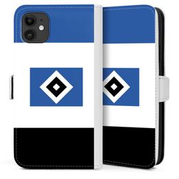 DeinDesign iPhone 11 Handy Klapph&uuml;lle Handyh&uuml;lle aus Kunst Leder wei&szlig; Flip Case Hamburger Sv Bundesliga Official Licensed Product Sideflip mit Lasche