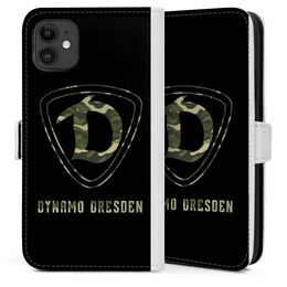 DeinDesign iPhone 11 Handy Klapph&uuml;lle Handyh&uuml;lle aus Kunst Leder wei&szlig; Flip Case Sgd Official Licensed Product Sg Dynamo Dresden Sideflip mit Lasche