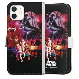 DeinDesign iPhone 12 Handy Klapph&uuml;lle Handyh&uuml;lle aus Kunst Leder wei&szlig; Flip Case Star Wars Darth Vader Merchandise Sideflip mit Lasche