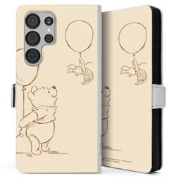 DeinDesign Galaxy S25 Ultra Handy Klapph&uuml;lle Handyh&uuml;lle aus Kunst Leder wei&szlig; Flip Case Disney Official Licensed Product Winnie The Pooh Sideflip mit Lasche