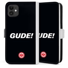 DeinDesign iPhone 11 Handy Klapph&uuml;lle Handyh&uuml;lle aus Kunst Leder wei&szlig; Flip Case Bundesliga Eintracht Frankfurt Official Licensed Product Sideflip mit Lasche