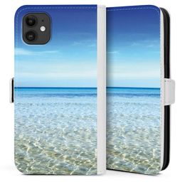 DeinDesign iPhone 11 Handy Klapph&uuml;lle Handyh&uuml;lle aus Kunst Leder wei&szlig; Flip Case Urlaub Sky Ocean Sideflip mit Lasche