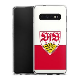DeinDesign Galaxy S10 Plus Handy Silikon H&uuml;lle Case transparent Handyh&uuml;lle Vfb Stuttgart Logo Official Licensed Product Silikon Case