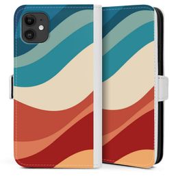 DeinDesign iPhone 11 Handy Klapph&uuml;lle Handyh&uuml;lle aus Kunst Leder wei&szlig; Flip Case Ombre Wave Colour Sideflip mit Lasche
