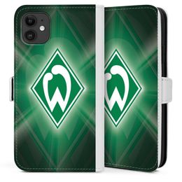 DeinDesign iPhone 11 Handy Klapph&uuml;lle Handyh&uuml;lle aus Kunst Leder wei&szlig; Flip Case Sv Werder Bremen Coat Of Arms Official Licensed Product Sideflip mit Lasche