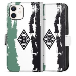 DeinDesign iPhone 12 Handy Klapph&uuml;lle Handyh&uuml;lle aus Kunst Leder wei&szlig; Flip Case Borussia M&ouml;nchengladbach Official Licensed Product Coat Of Arms Sideflip mit 