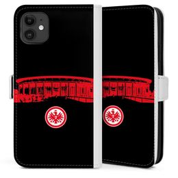 DeinDesign iPhone 11 Handy Klapph&uuml;lle Handyh&uuml;lle aus Kunst Leder wei&szlig; Flip Case Official Licensed Product Eintracht Frankfurt Stadium Sideflip mit Lasche