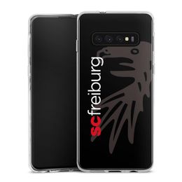 DeinDesign Galaxy S10 Plus Handy Silikon H&uuml;lle Case transparent Handyh&uuml;lle Logo Sc Freiburg Official Licensed Product Silikon Case