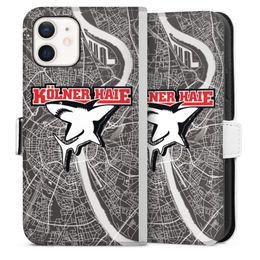 DeinDesign iPhone 12 Handy Klapph&uuml;lle Handyh&uuml;lle aus Kunst Leder wei&szlig; Flip Case K&ouml;lner Haie Ice Hockey Official Licensed Product Sideflip mit Lasche