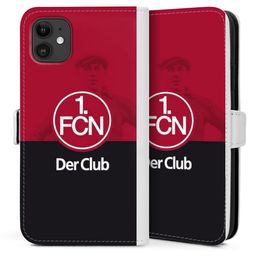 DeinDesign iPhone 11 Handy Klapph&uuml;lle Handyh&uuml;lle aus Kunst Leder wei&szlig; Flip Case Official Licensed Product Der Club 1. Fc N&uuml;rnberg Sideflip mit Lasche