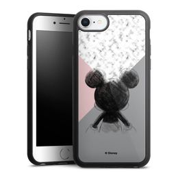 DeinDesign iPhone SE (2020) Handy Gallery Case Handyh&uuml;lle 9H Geh&auml;rtetes Glas R&uuml;ckseite H&uuml;lle Marble Disney Mickey Mouse Gallery Case
