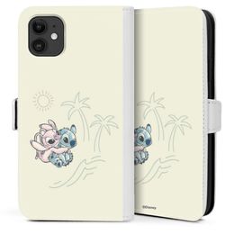 DeinDesign iPhone 11 Handy Klapph&uuml;lle Handyh&uuml;lle aus Kunst Leder wei&szlig; Flip Case Angel Disney Lilo & Stitch Sideflip mit Lasche