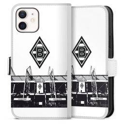 DeinDesign iPhone 12 Handy Klapph&uuml;lle Handyh&uuml;lle aus Kunst Leder wei&szlig; Flip Case Stadium Die Fohlen Borussia M&ouml;nchengladbach Sideflip mit Lasche