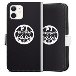DeinDesign iPhone 12 Handy Klapph&uuml;lle Handyh&uuml;lle aus Kunst Leder wei&szlig; Flip Case Logo Eintracht Frankfurt Eagle Sideflip mit Lasche