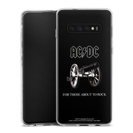 DeinDesign Galaxy S10 Plus Handy Silikon H&uuml;lle Case transparent Handyh&uuml;lle Music Acdc Merchandise Silikon Case