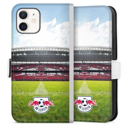 DeinDesign iPhone 12 Handy Klapph&uuml;lle Handyh&uuml;lle aus Kunst Leder wei&szlig; Flip Case Official Licensed Product Stadium Rb Leipzig Sideflip mit Lasche