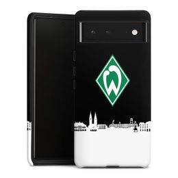 DeinDesign Google Pixel 6 Handy Panzer Handyh&uuml;lle robuste Outdoor H&uuml;lle Schutzh&uuml;lle matt Skyline Sv Werder Bremen Official Licensed Product Tough Case