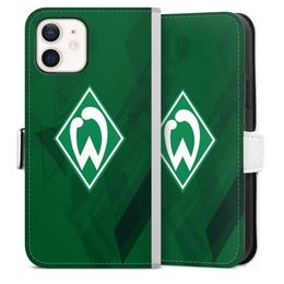 DeinDesign iPhone 12 Handy Klapph&uuml;lle Handyh&uuml;lle aus Kunst Leder wei&szlig; Flip Case Sv Werder Bremen Coat Of Arms Official Licensed Product Sideflip mit Lasche