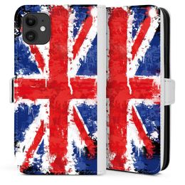 DeinDesign iPhone 11 Handy Klapph&uuml;lle Handyh&uuml;lle aus Kunst Leder wei&szlig; Flip Case Union Jack England Flag Sideflip mit Lasche