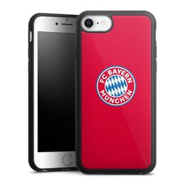 DeinDesign iPhone SE (2020) Handy Gallery Case Handyh&uuml;lle 9H Geh&auml;rtetes Glas R&uuml;ckseite H&uuml;lle Fc Bayern M&uuml;nchen Fcb Logo Gallery Case