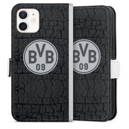 DeinDesign iPhone 12 Handy Klapph&uuml;lle Handyh&uuml;lle aus Kunst Leder wei&szlig; Flip Case Jersey Borussia Dortmund Bvb Sideflip mit Lasche
