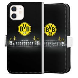 DeinDesign iPhone 12 Handy Klapph&uuml;lle Handyh&uuml;lle aus Kunst Leder wei&szlig; Flip Case Borussia Dortmund Stadium Bvb Sideflip mit Lasche