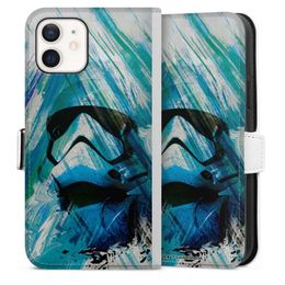 DeinDesign iPhone 12 Handy Klapph&uuml;lle Handyh&uuml;lle aus Kunst Leder wei&szlig; Flip Case Colourful Stormtrooper Star Wars Sideflip mit Lasche