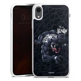 DeinDesign iPhone Xr Handy Silikon H&uuml;lle Case wei&szlig; Handyh&uuml;lle Marvel Venom Spiderman Silikon Case