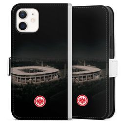 DeinDesign iPhone 12 Handy Klapph&uuml;lle Handyh&uuml;lle aus Kunst Leder wei&szlig; Flip Case Stadium Official Licensed Product Eintracht Frankfurt Sideflip mit Lasche