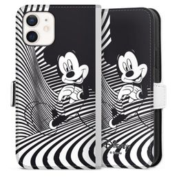 DeinDesign iPhone 12 Handy Klapph&uuml;lle Handyh&uuml;lle aus Kunst Leder wei&szlig; Flip Case Official Licensed Product Mickey Mouse Disney Sideflip mit Lasche