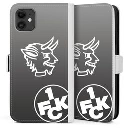 DeinDesign iPhone 11 Handy Klapph&uuml;lle Handyh&uuml;lle aus Kunst Leder wei&szlig; Flip Case Logo 1. Fck 1. Fc Kaiserslautern Sideflip mit Lasche