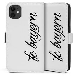 DeinDesign iPhone 11 Handy Klapph&uuml;lle Handyh&uuml;lle aus Kunst Leder wei&szlig; Flip Case Fcb Official Licensed Product Fc Bayern M&uuml;nchen Sideflip mit Lasche