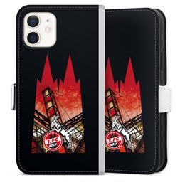 DeinDesign iPhone 12 Handy Klapph&uuml;lle Handyh&uuml;lle aus Kunst Leder wei&szlig; Flip Case 1. Fc K&ouml;ln Cologne Cathedral Official Licensed Product Sideflip mit Lasche