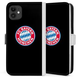 DeinDesign iPhone 11 Handy Klapph&uuml;lle Handyh&uuml;lle aus Kunst Leder wei&szlig; Flip Case Fc Bayern M&uuml;nchen Logo Official Licensed Product Sideflip mit Lasche