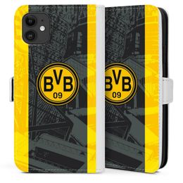 DeinDesign iPhone 11 Handy Klapph&uuml;lle Handyh&uuml;lle aus Kunst Leder wei&szlig; Flip Case Bvb Borussia Dortmund Stadium Sideflip mit Lasche