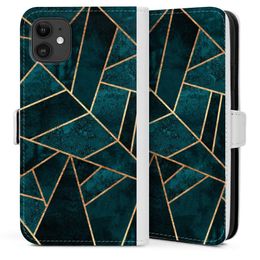 DeinDesign iPhone 11 Handy Klapph&uuml;lle Handyh&uuml;lle aus Kunst Leder wei&szlig; Flip Case Stone Elisabeth Fredriksson Gold & Copper Sideflip mit Lasche