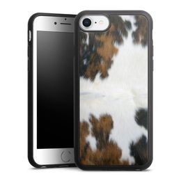 DeinDesign iPhone SE (2020) Handy Gallery Case Handyh&uuml;lle 9H Geh&auml;rtetes Glas R&uuml;ckseite H&uuml;lle Cow Skin Fur Cow Gallery Case