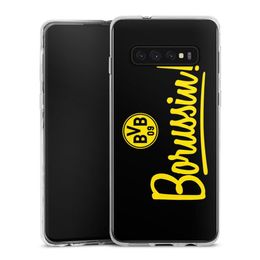 DeinDesign Galaxy S10 Plus Handy Silikon H&uuml;lle Case transparent Handyh&uuml;lle Borussia Dortmund Bvb Soccer Silikon Case