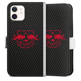DeinDesign iPhone 12 Handy Klapph&uuml;lle Handyh&uuml;lle aus Kunst Leder wei&szlig; Flip Case Carbon Official Licensed Product Rb Leipzig Sideflip mit Lasche
