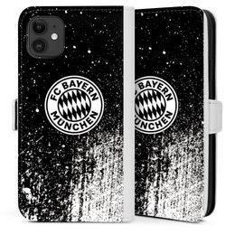 DeinDesign iPhone 11 Handy Klapph&uuml;lle Handyh&uuml;lle aus Kunst Leder wei&szlig; Flip Case Official Licensed Product Fcb Fc Bayern M&uuml;nchen Sideflip mit Lasche