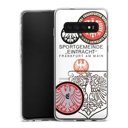 DeinDesign Galaxy S10 Plus Handy Silikon H&uuml;lle Case transparent Handyh&uuml;lle Retro Eintracht Frankfurt Official Licensed Product Silikon Case