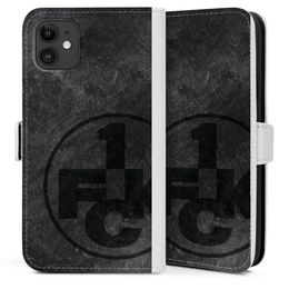 DeinDesign iPhone 11 Handy Klapph&uuml;lle Handyh&uuml;lle aus Kunst Leder wei&szlig; Flip Case Concrete 1. Fc Kaiserslautern 1. Fck Sideflip mit Lasche