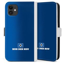 DeinDesign iPhone 11 Handy Klapph&uuml;lle Handyh&uuml;lle aus Kunst Leder wei&szlig; Flip Case Hsv Logo Official Licensed Product Sideflip mit Lasche