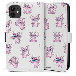 DeinDesign iPhone 11 Handy Klapph&uuml;lle Handyh&uuml;lle aus Kunst Leder wei&szlig; Flip Case Lilo & Stitch Angel Disney Sideflip mit Lasche