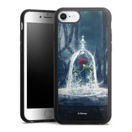 DeinDesign iPhone SE (2020) Handy Gallery Case Handyh&uuml;lle 9H Geh&auml;rtetes Glas R&uuml;ckseite H&uuml;lle The Beauty And The Beast Disney Princess Rose Gallery Case