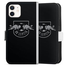 DeinDesign iPhone 12 Handy Klapph&uuml;lle Handyh&uuml;lle aus Kunst Leder wei&szlig; Flip Case Official Licensed Product Logo Rb Leipzig Sideflip mit Lasche