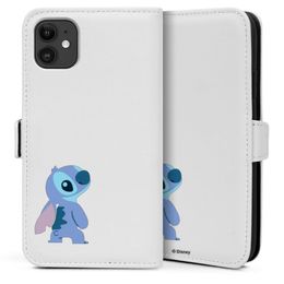 DeinDesign iPhone 11 Handy Klapph&uuml;lle Handyh&uuml;lle aus Kunst Leder wei&szlig; Flip Case Disney Lilo & Stitch Merchandise Sideflip mit Lasche