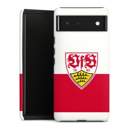 DeinDesign Google Pixel 6 Handy Panzer Handyh&uuml;lle robuste Outdoor H&uuml;lle Schutzh&uuml;lle matt Vfb Stuttgart Logo Official Licensed Product Tough Case