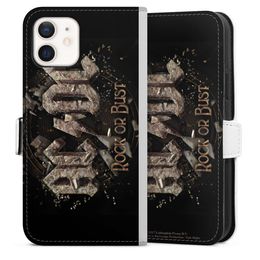DeinDesign iPhone 12 Handy Klapph&uuml;lle Handyh&uuml;lle aus Kunst Leder wei&szlig; Flip Case Official Licensed Product Rock Or Bust Acdc Sideflip mit Lasche